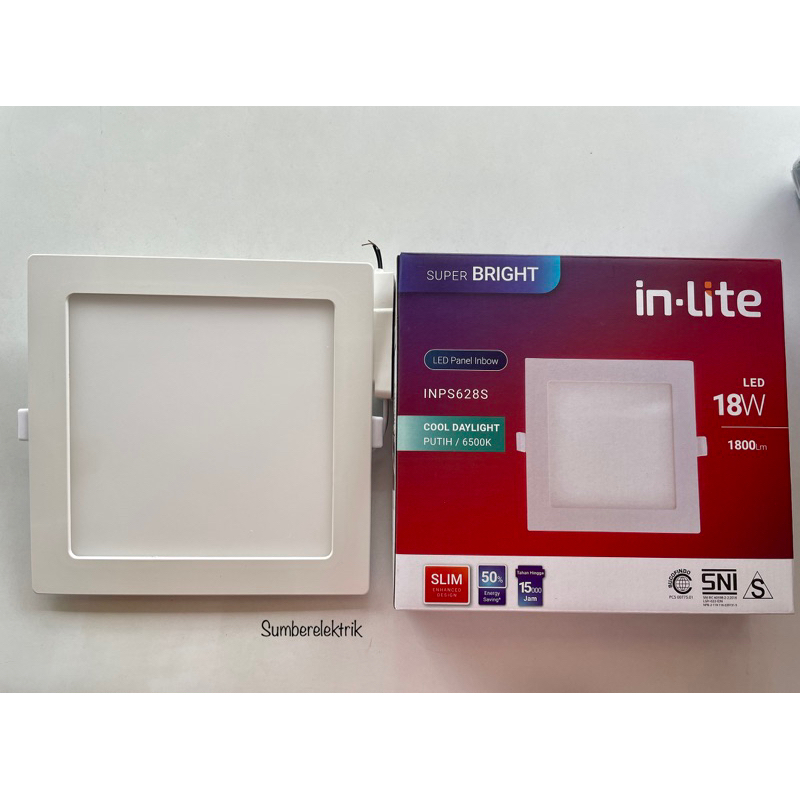 Jual Lampu Led Downlight Inlite Panel Inbow 18watt Putih INPS629S Kotak ...