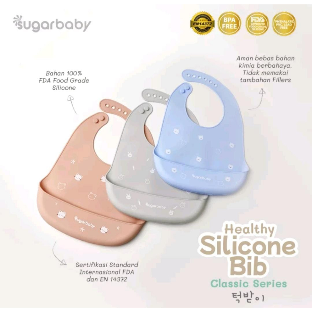 Jual Sugar Baby Healty Silicone Bib | Shopee Indonesia