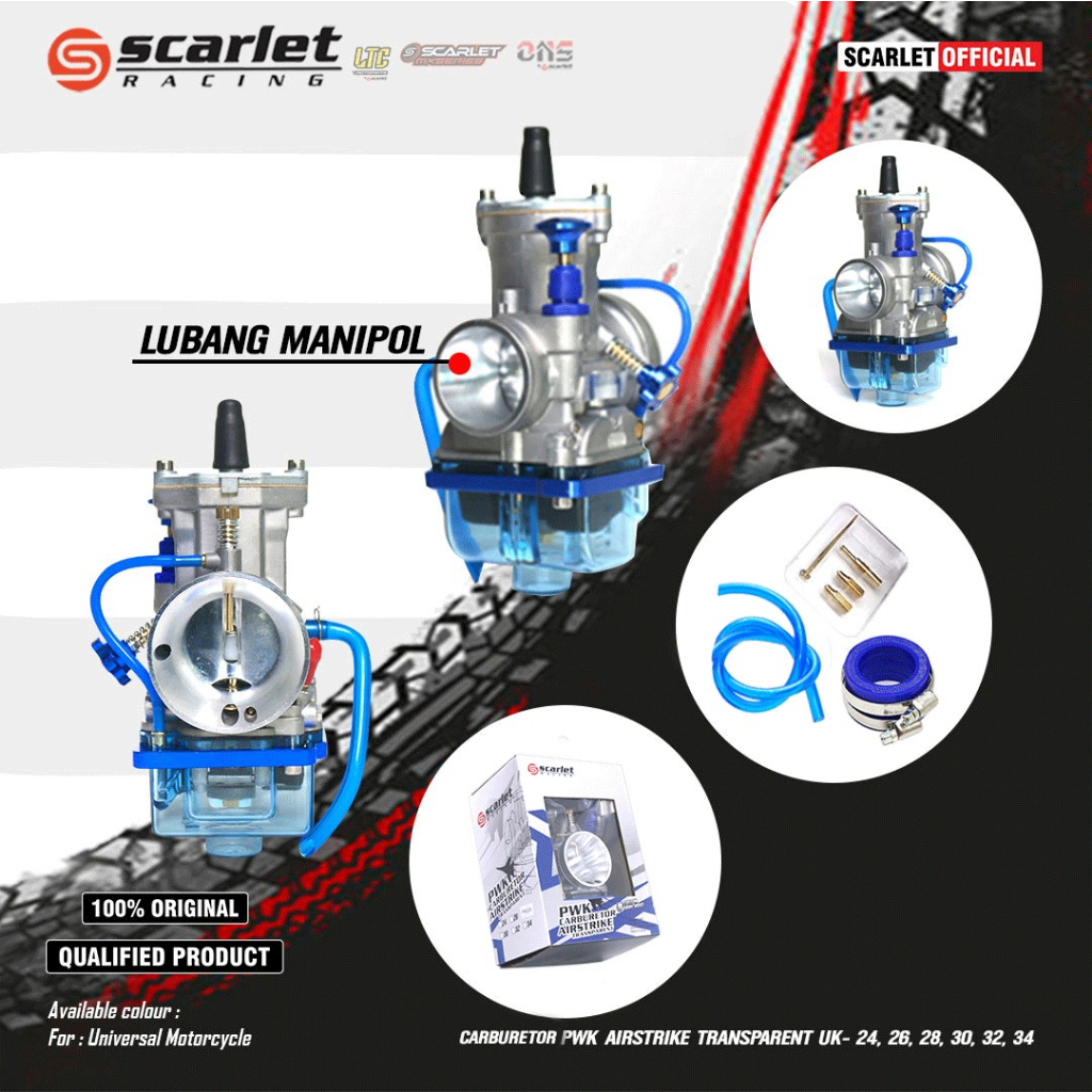 Jual Scarlet Racing - Carburetor Karburator Karbu Airstrike PWK 24 26 28 30 32 34 Series ...