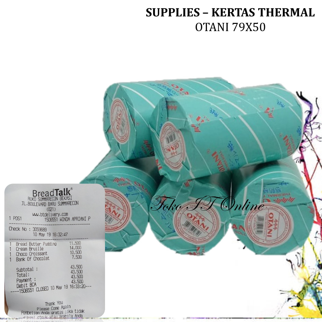 Jual Otani 80X50 80X48 79X48 79X50 Kertas Thermal Struk Kasir 80mm ...