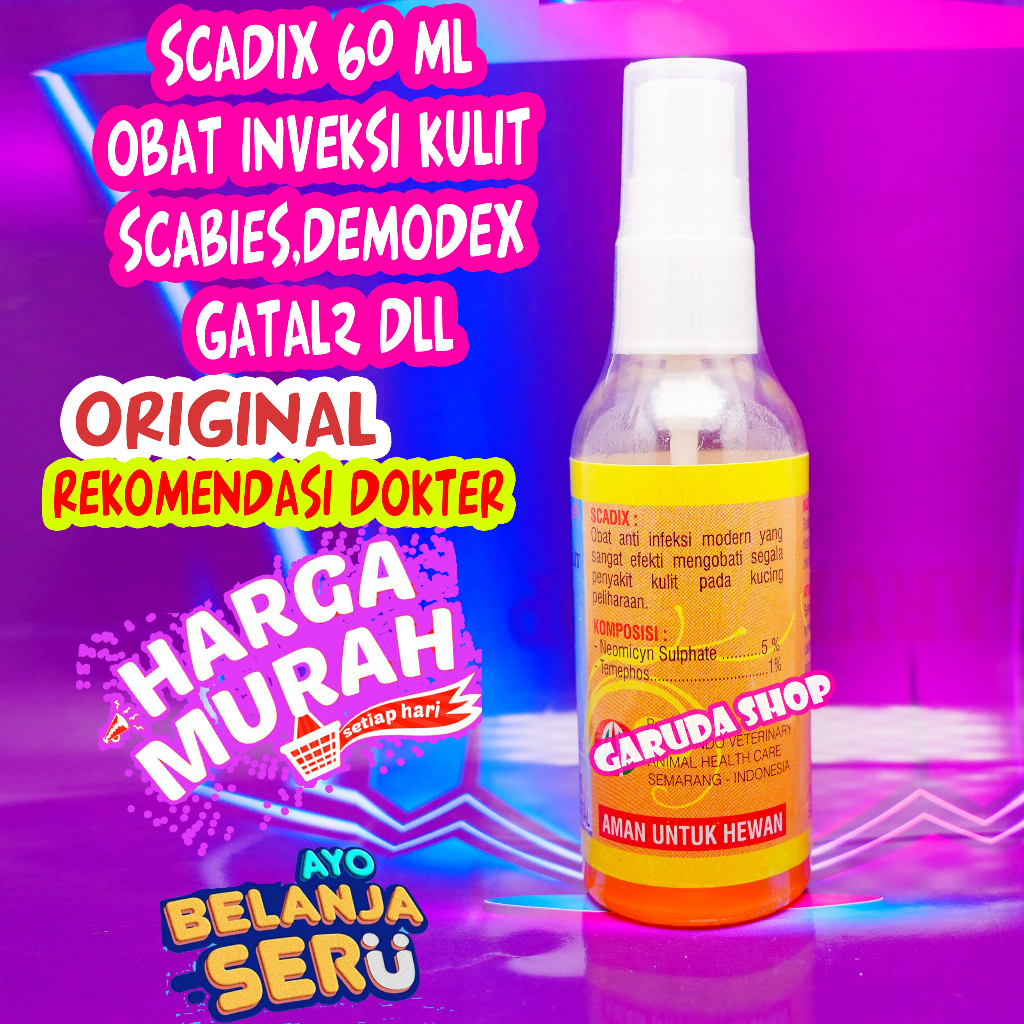 Jual scadix Obat Jamur Kutu Korengan Scabies Luka Kucing Ukuran 60ML ...