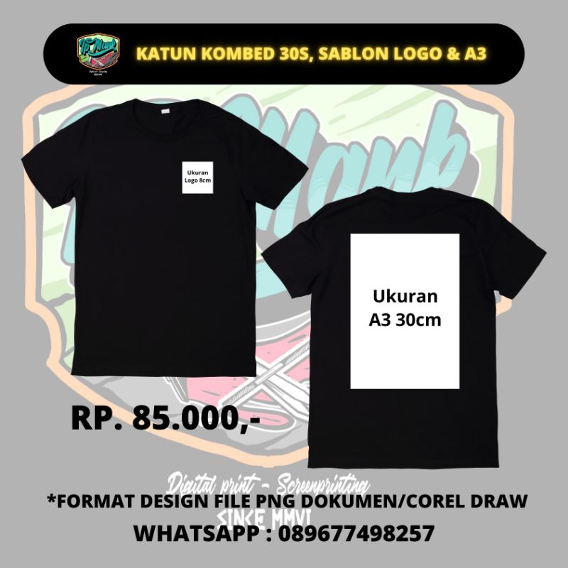 Jual Custom Kaos/Custom sablon DTF, sablon logo & ukuran a3 | Shopee ...