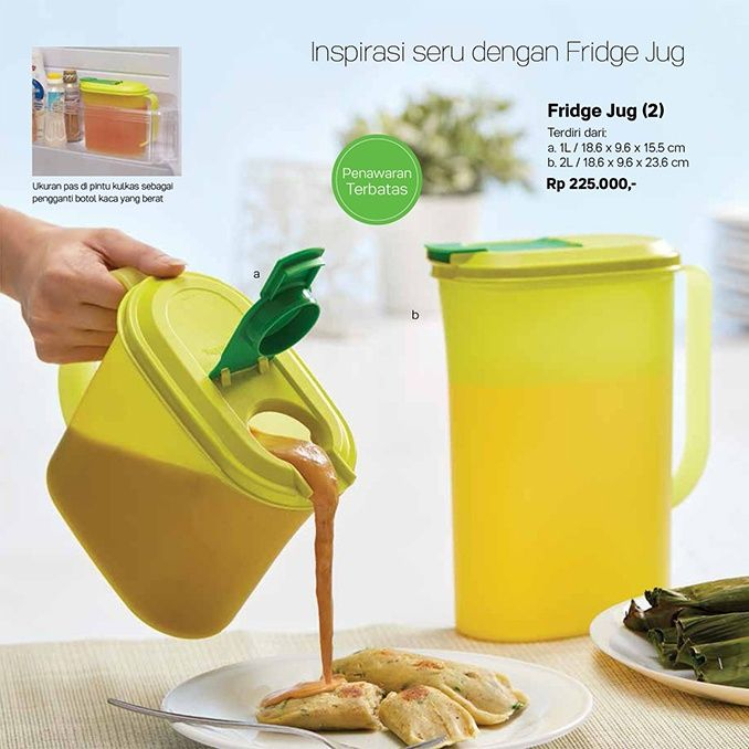 Jual Tupperware Fridge Jug 2L - Teko Air Tupperware - Kuning | Shopee ...