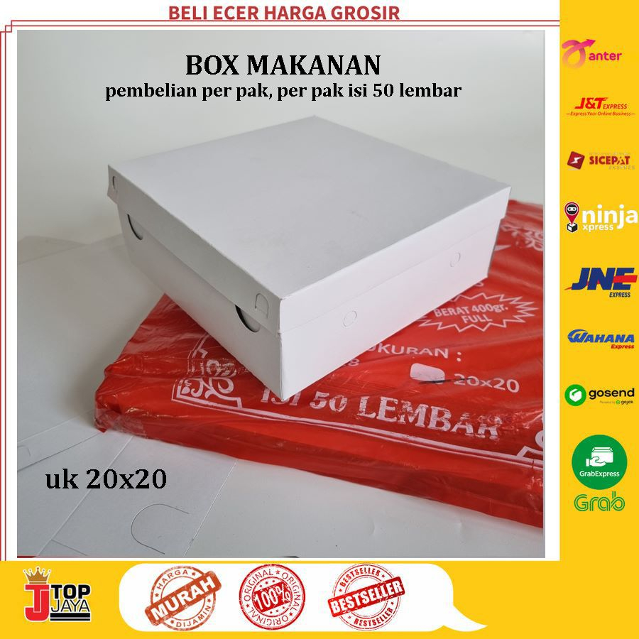 Jual Dus Nasi / Catering Box / Dus Nasi Polos Uk. 20x20 Berat 400 Gram ...