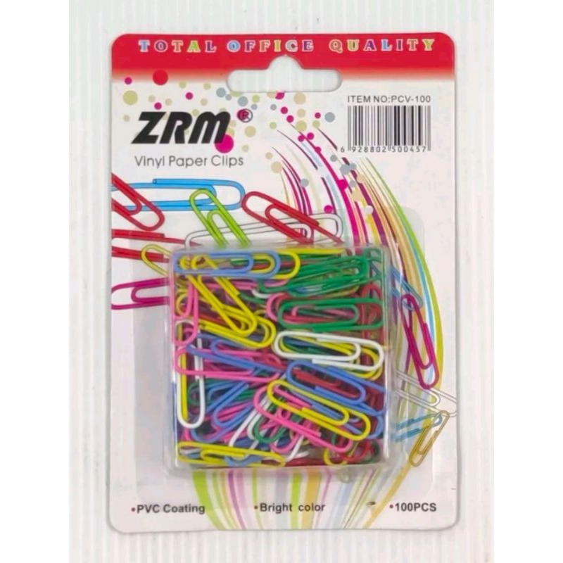 Jual ZRM PCV-100 VINYL PAPER CLIPS KLIP KERTAS (100pcs) | Shopee Indonesia