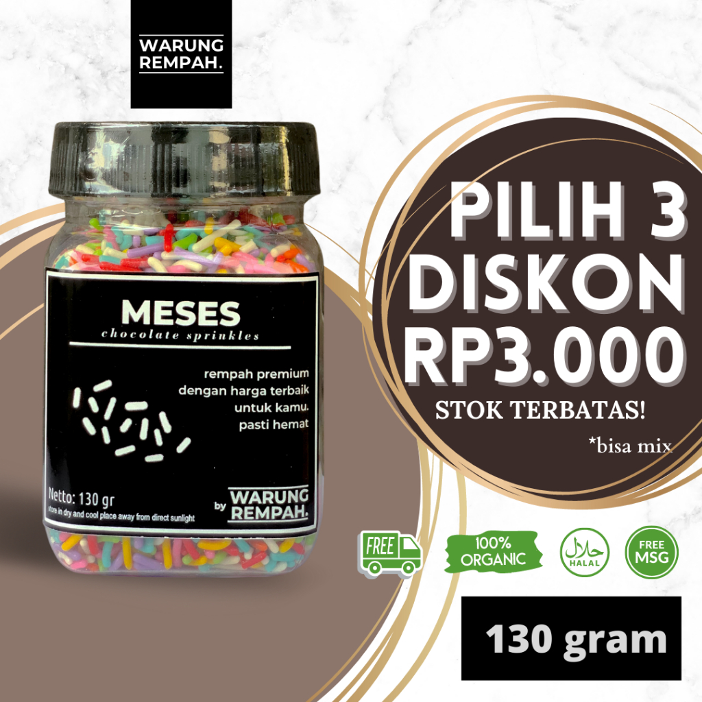 Jual Messes Meses Meises Sprinkles Untuk Taburan Donat dan Kue | Shopee ...