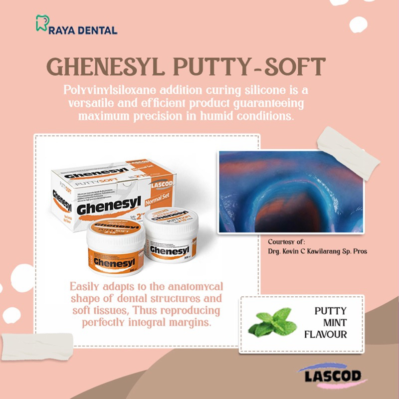 Jual LASCOD GHENESYL PUTTY soft bahan cetak rubber base heavy body ...