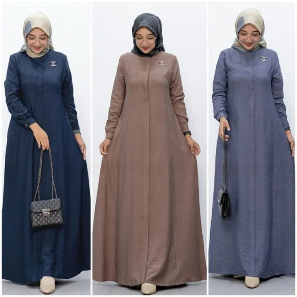 Jual Maryam Dress Gamis Bahan Cey Crinkle Airflow Premium Size M - L - XL - XXL / Gamis Murah ...