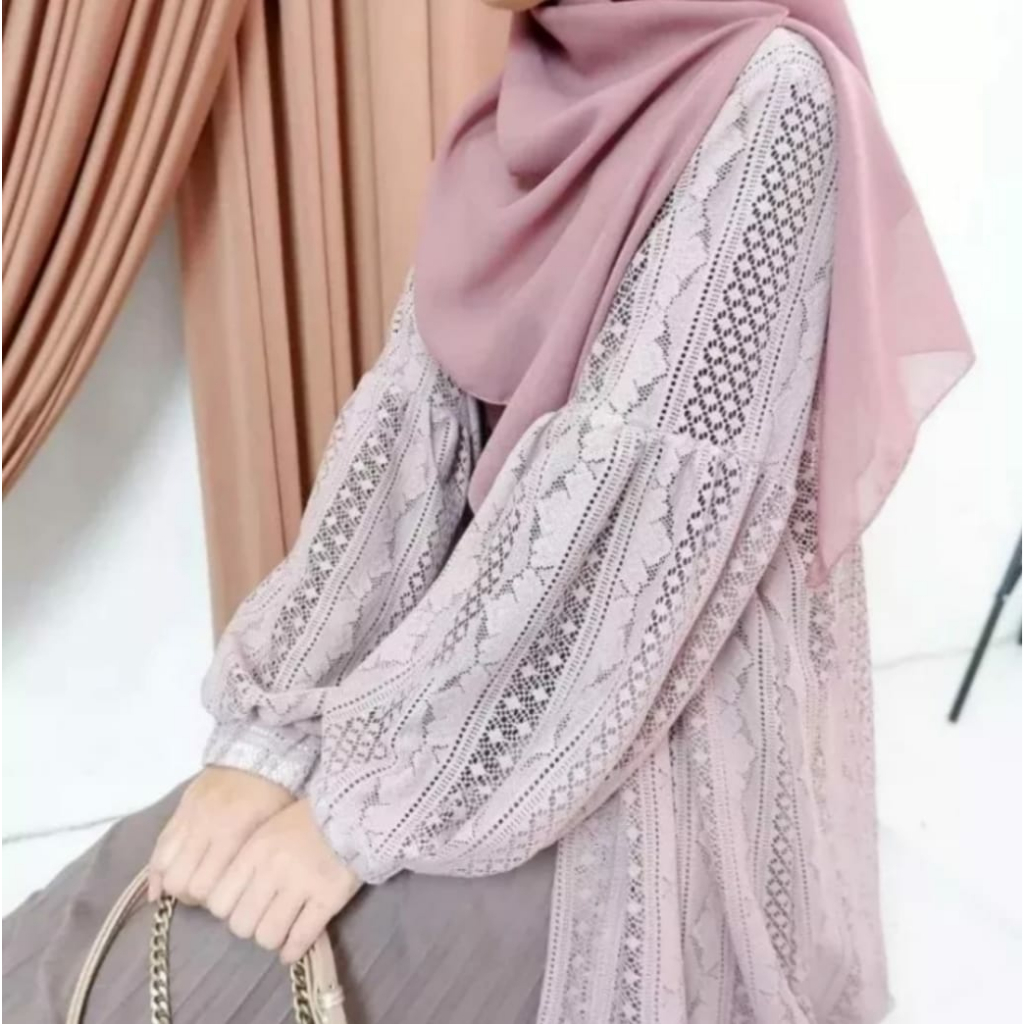 Jual Nina Long Outer Brukat Premium | Shopee Indonesia