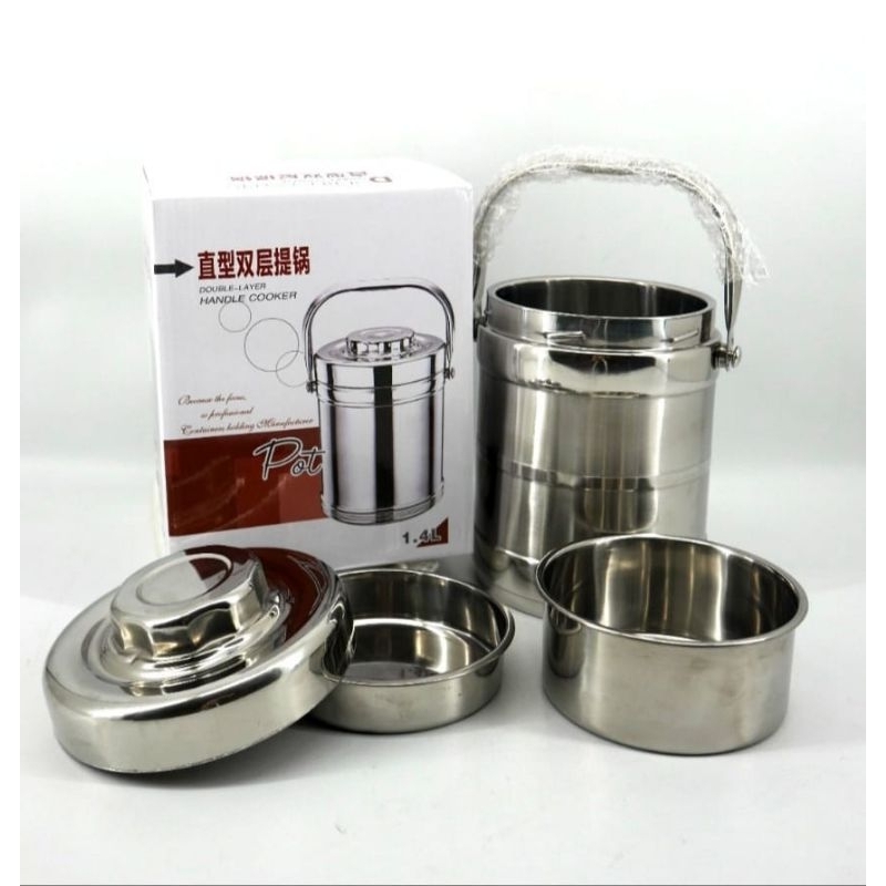 Jual Rantang Tunggal 2,2 Liter • Rantang Nasi Stainless 1,4 Liter ...