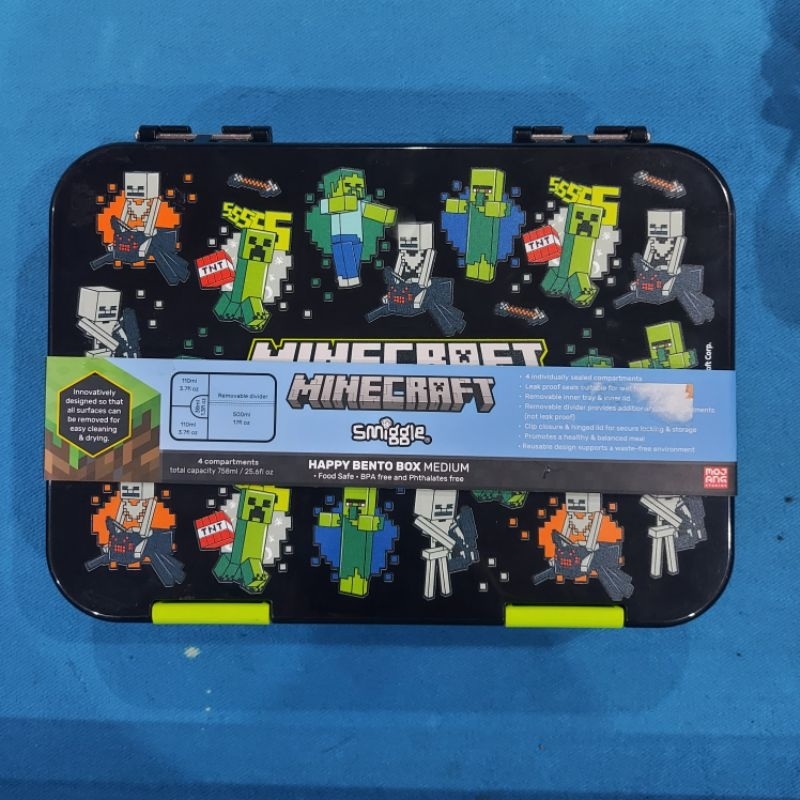 Jual Smiggle Bento Medium lunchbox Minecraft kotak makan | Shopee Indonesia