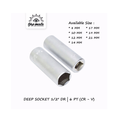 Jual TJAP MATA Socket Deep 1/2" DR 8 10 12 14 17 Mata Sok Panjang ...