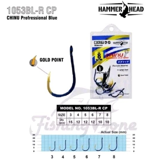 Jual Kail Pancing Hammerhead Chinu Profesional Blue Point 1053BL-R CP ...