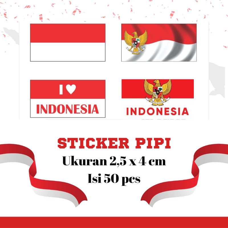 Jual Sticker Bendera Merah Putih Kecil isi 50pcs | Shopee Indonesia