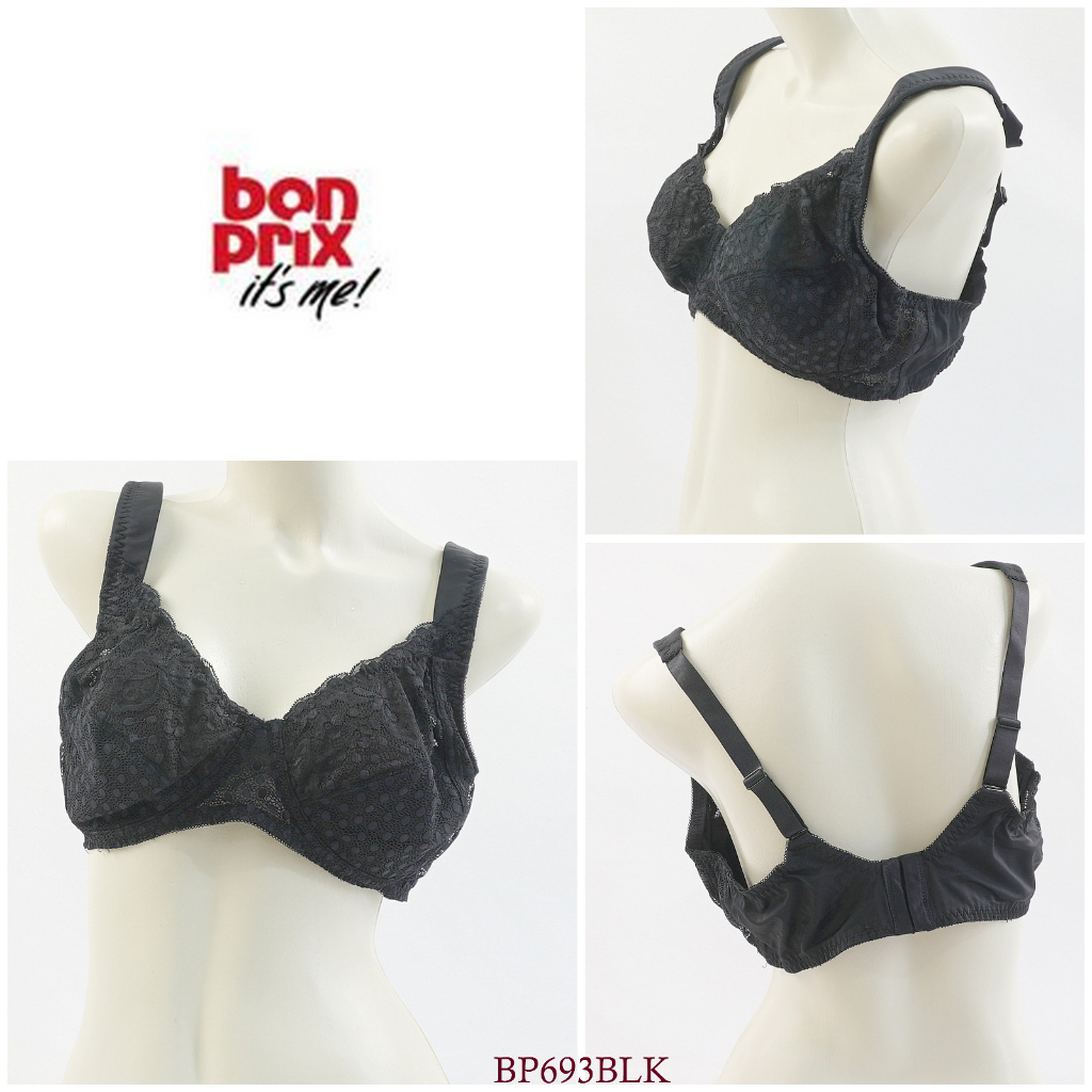 Jual Bra Wanita Tanpa Kawat Tanpa Busa BONPRIX Cup 3/4 Mix Lace Premium Pakaian Dalam ...