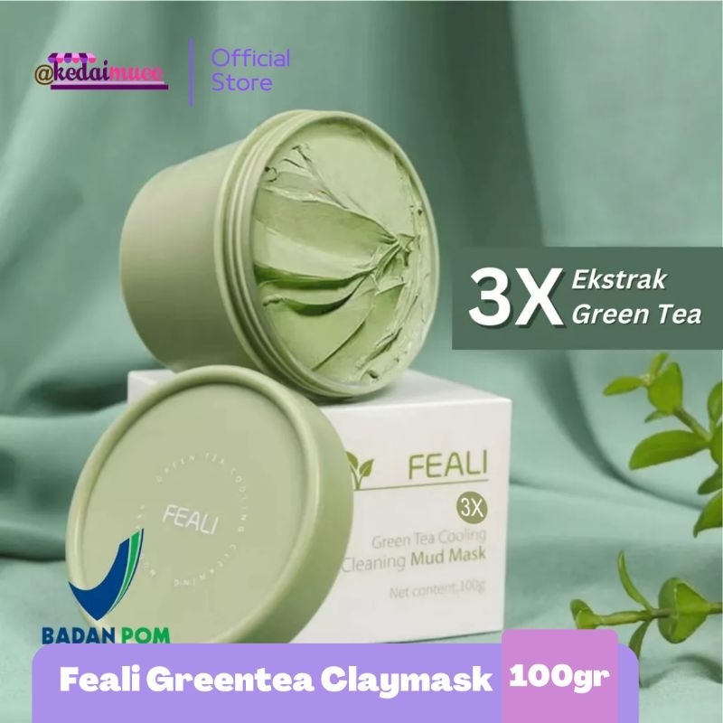 Jual [BPOM] FEALI Green Tea Clay Mask Masker Wajah Green Tea Pore Clean Clay Mask - 100gr ...