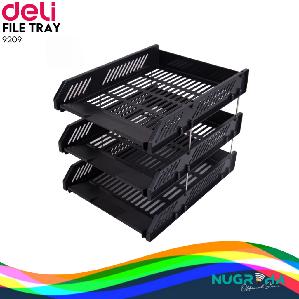 Jual Deli File Tray Rak Penyimpan File 3 Tingkat Bahan Plastik E9209 ...