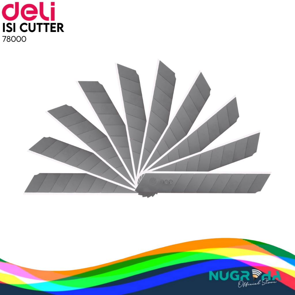 Jual Deli E78000 Cutter Blade / Isi Cutter 1 Box ( 10 Pcs ) | Shopee ...