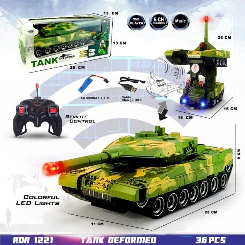 Jual Mobil Remote Control Transformer RC Tank Jadi Robot RDR 1221 ...