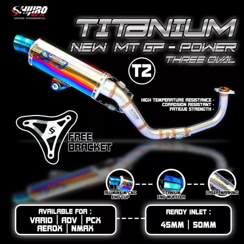 Jual KNALPOT SHIJIRO RACING TYPE NEW MT GP SERIES T2 FOR AEROX N-MAX ...