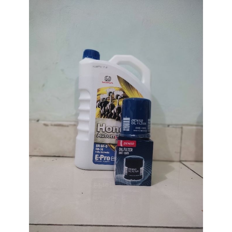 Jual PAKET OLI HONDA E PRO BLUE 5W-30 DAN FILTER OLI DENSO DXE-1005 ...