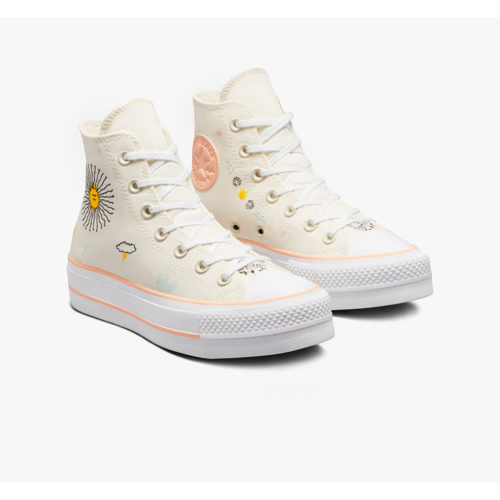 Jual Sepatu Sneakers Wanita CONVERSE CT AS Lift High Floral Embroidery ...