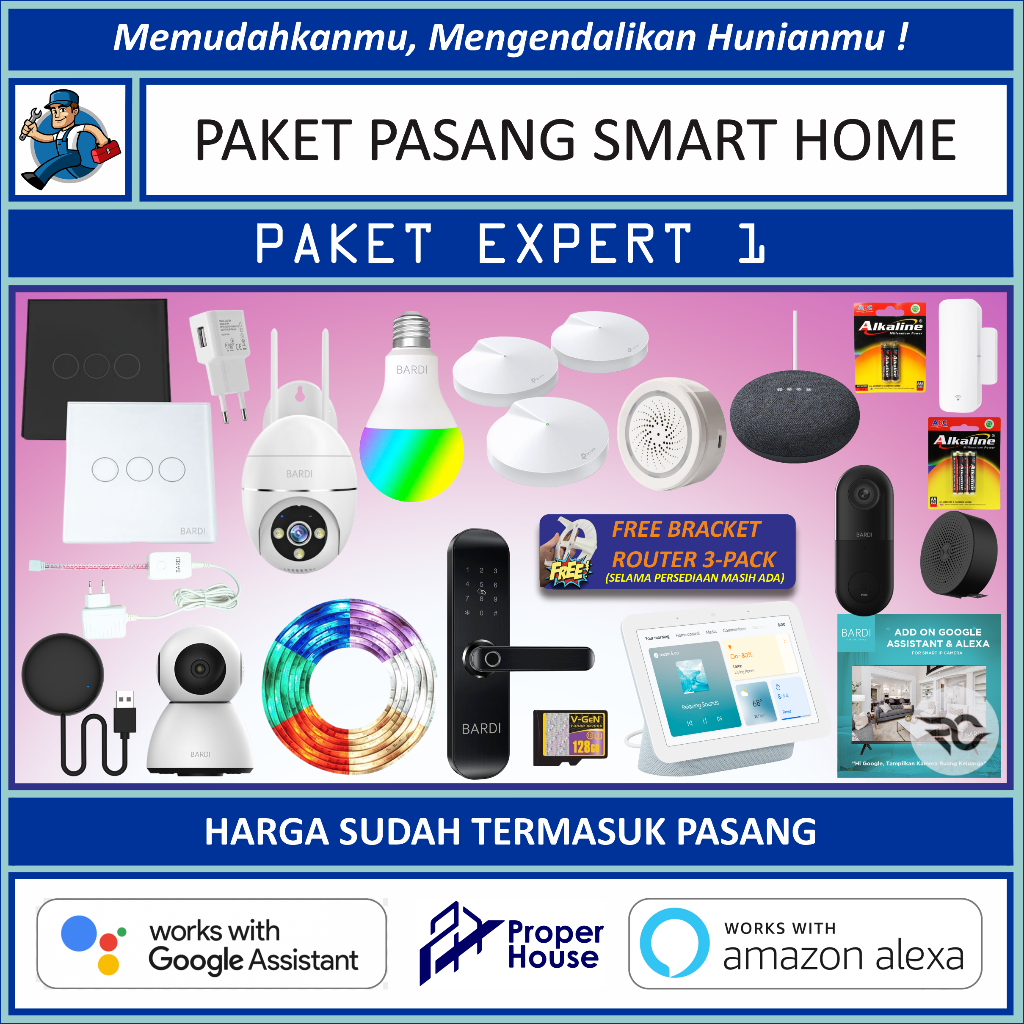 Jual PAKET PASANG SMART HOME EXPERT 1 | CCTV DOORLOCK SAKLAR LAMPU ...