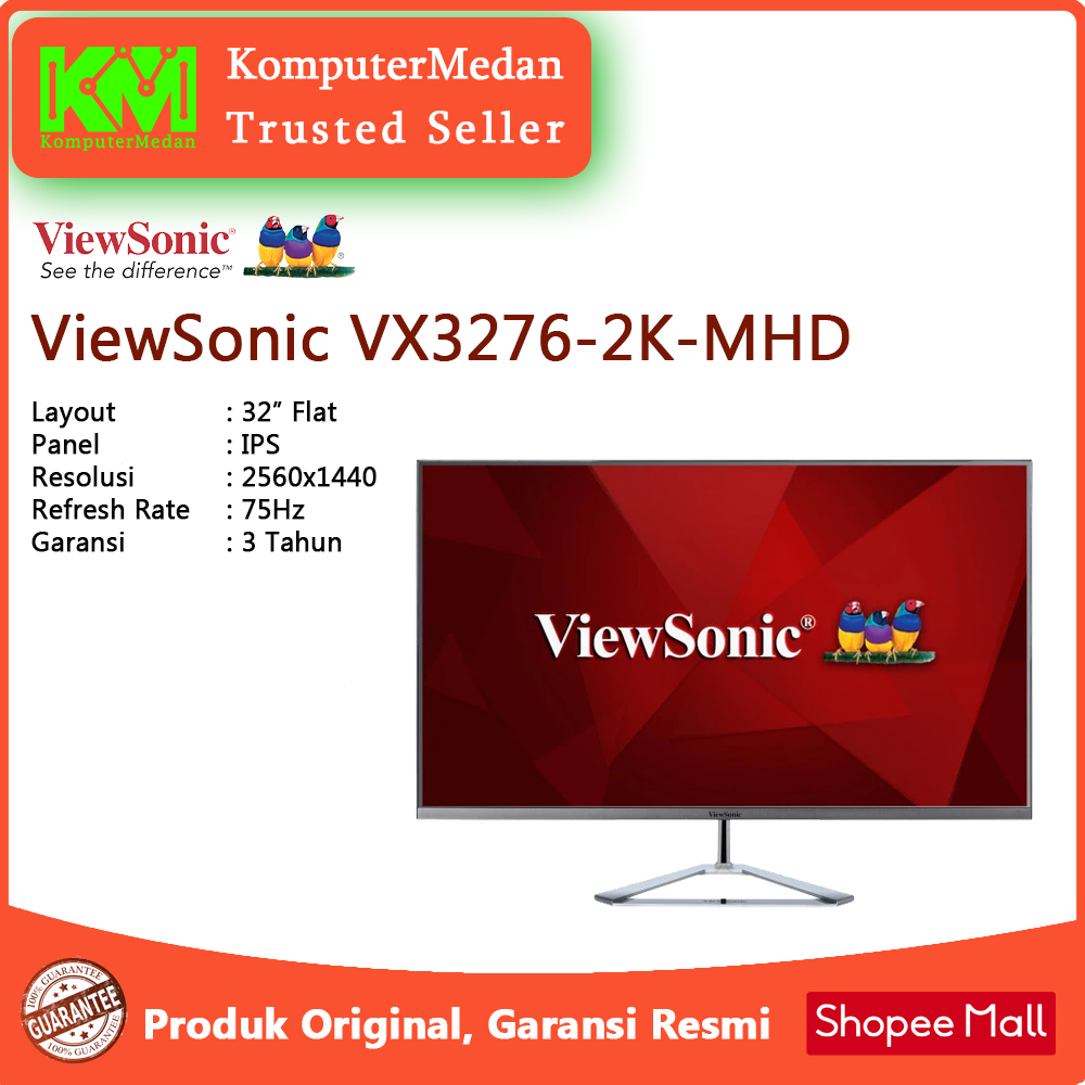 Jual ViewSonic VX3276-2K-MHD-2 32" Widescreen IPS 1440p Frameless ...