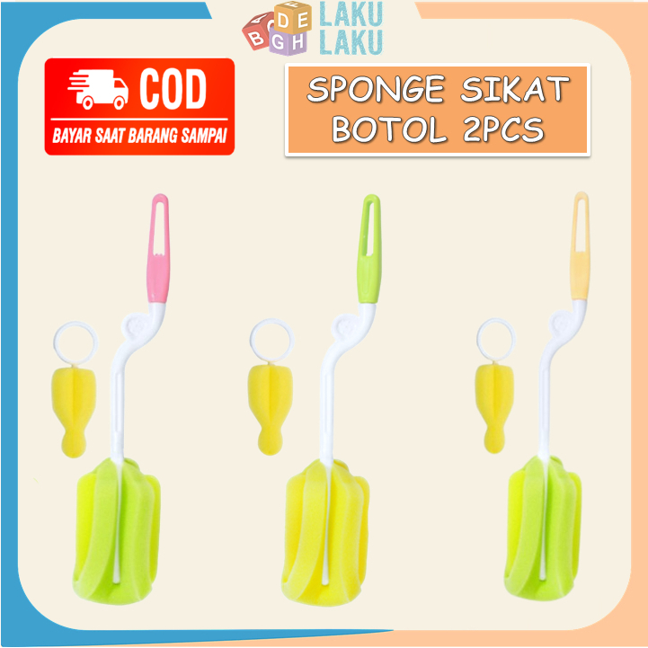 Jual [[PROMO TOKO]] 2 IN 1 Sikat Sponge Pembersih Botol & Dot Bayi ...
