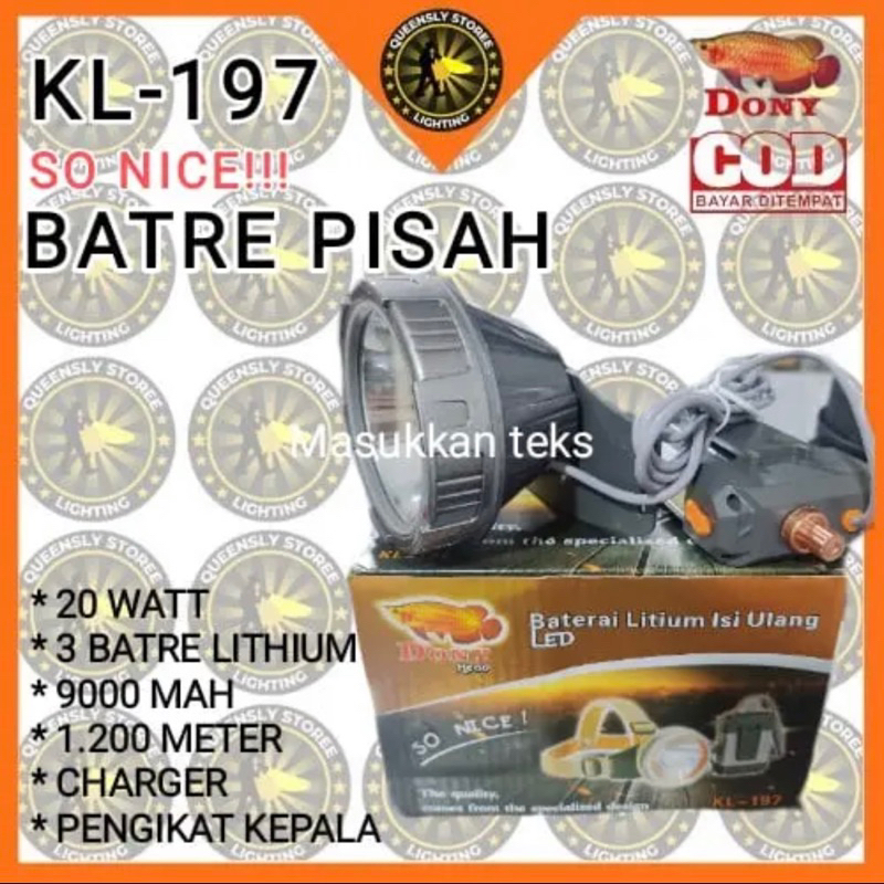 Jual Senter kepala dony kl-197 20 watt dimmer (tombol putar) | Shopee ...