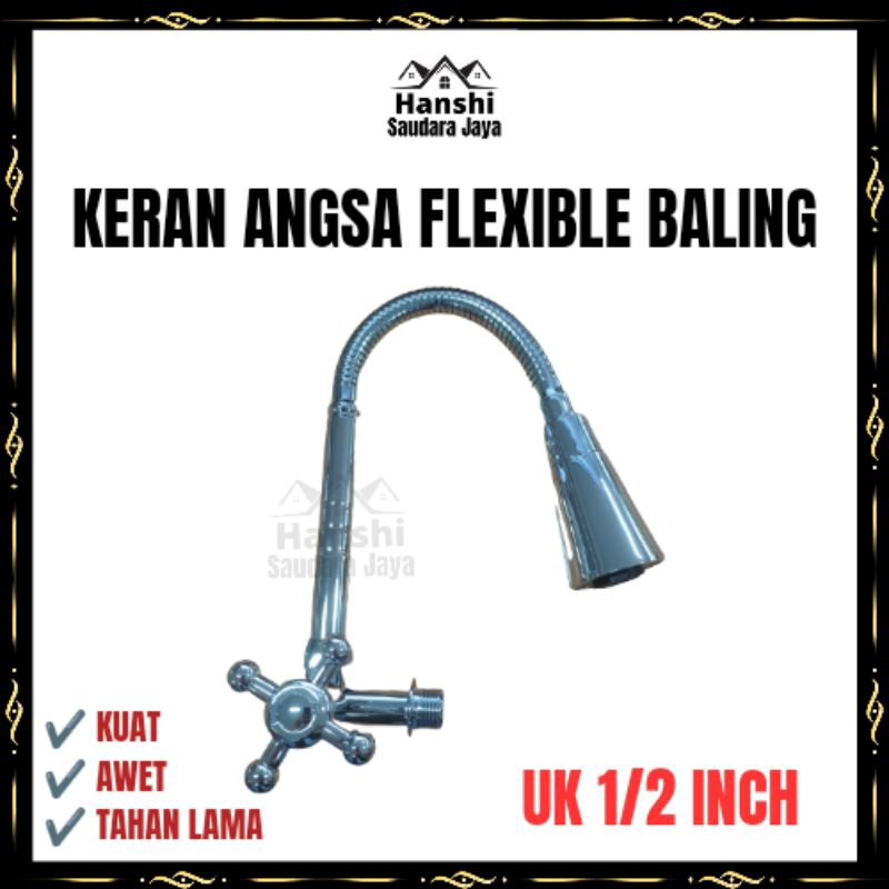 Jual Kran Angsa Flexible Terompe Karet Baling Silver 8004 / Kran Dapur ...