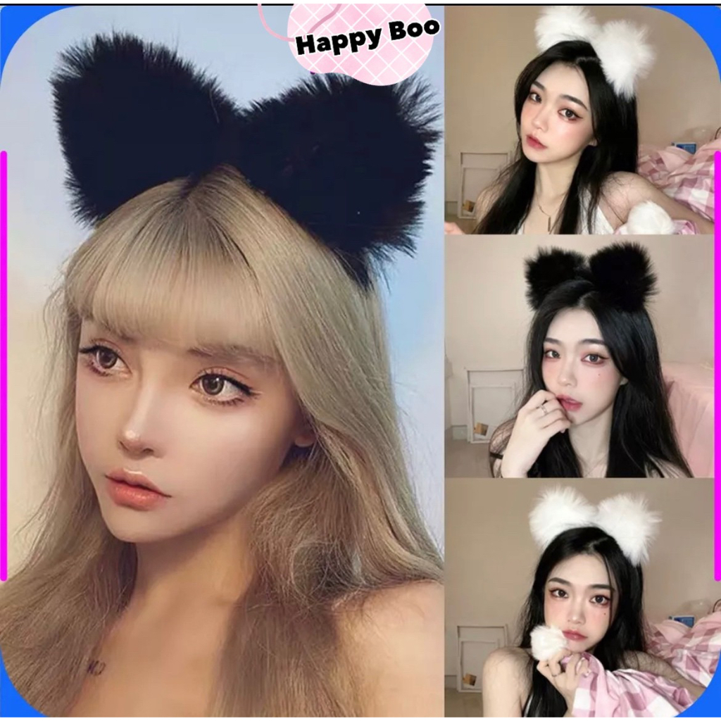 Jual Bando kuping kucing bulu neko nekomimi cat ear fluffly neko mimi ...