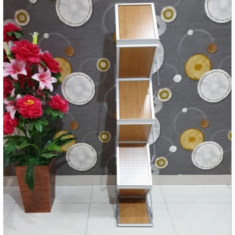 Jual RAK BROSUR PLYWOOD/KAYU 7 SUSUN aluminium | Shopee Indonesia