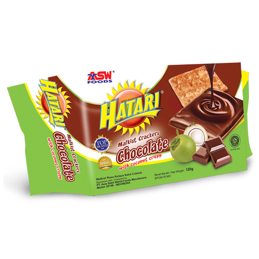 Jual HATARI MALKIST CRACKERS CHOCOLATE WITH COCONUT CRISPY 120 GR ...