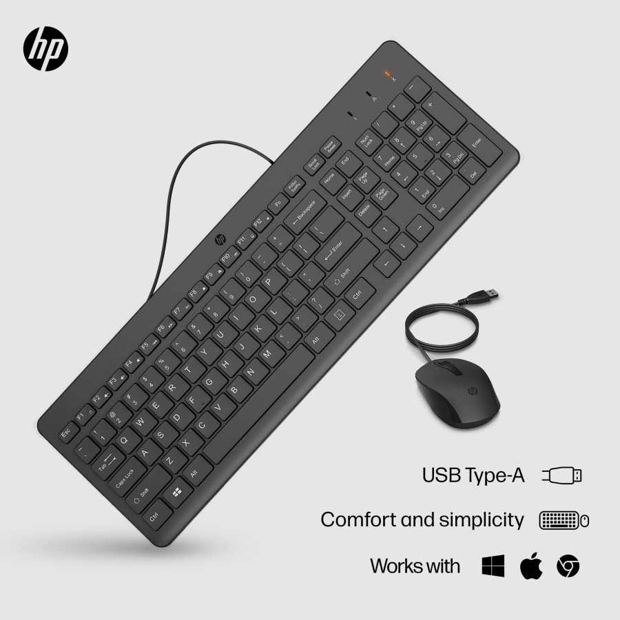 Jual KEYBOARD & MOUSE COMBO HP 150 WIRED | Shopee Indonesia
