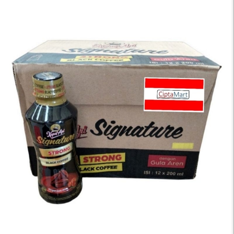 Jual Kopi Kapal Api Signature black botol (strong) 12 x 200ml | Shopee ...
