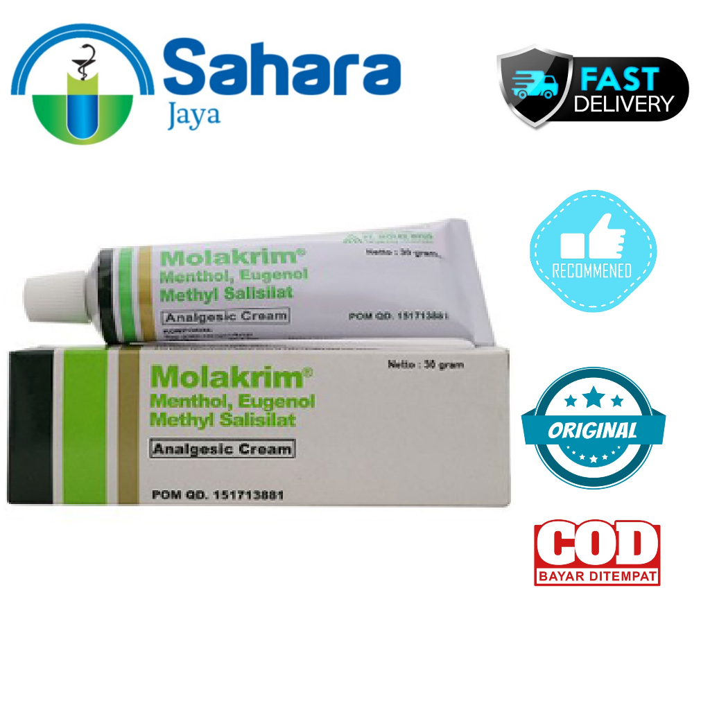 Jual [SJ] Molakrim Cream 30 gr / Molakrim Analgesic Cream 30 gram ...