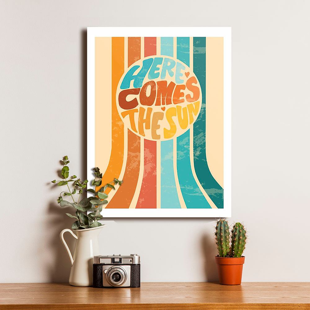 Jual Poster Grup Musik Jadul Beatles Here Comes The Sun - Dekorasi ...
