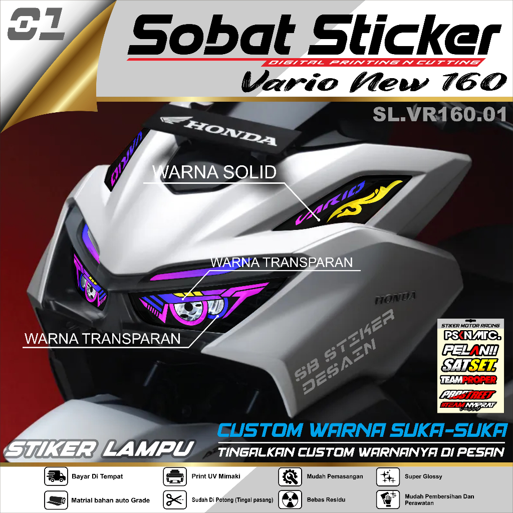 Jual SB STIKER VARIASI LAMPU ALIS MOTOR VARIO 160 NEW 01 | Shopee Indonesia