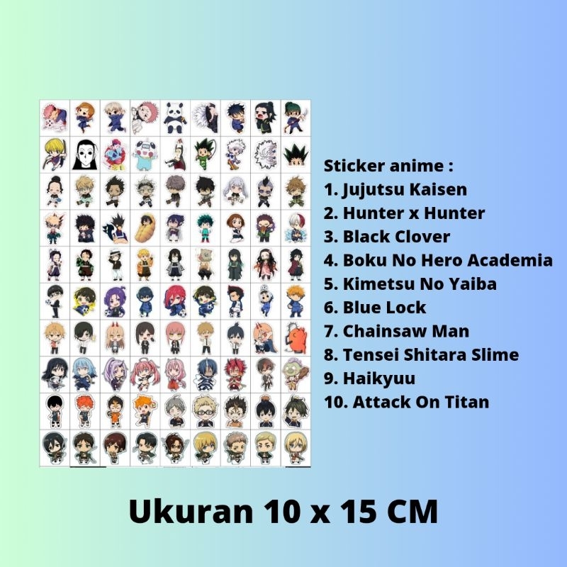 Jual 1 Pcs STICKER ANIME ISI 9 STICKER KARAKTER | STIKER ANIME PACK ...
