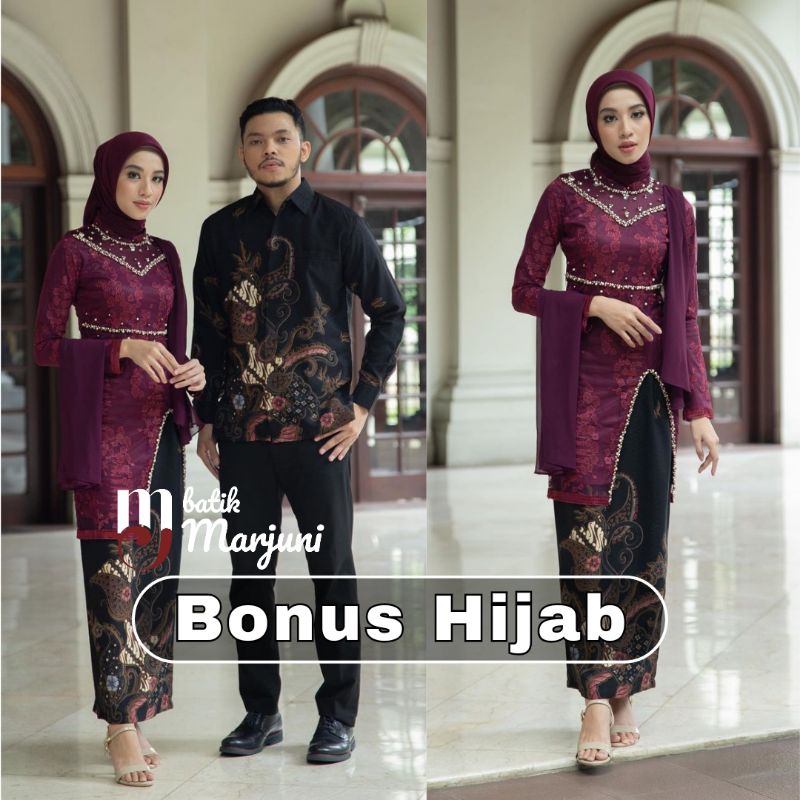 Jual KEBAYA JUMBO Set Couple Hana Maroon - Kebaya tunangan kebaya ...