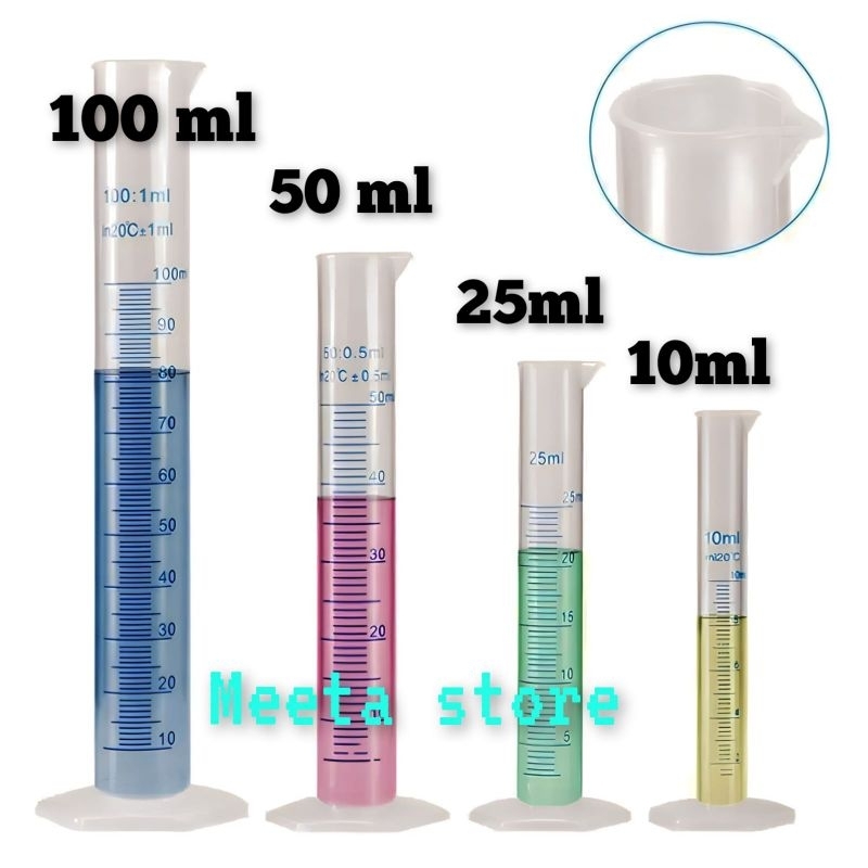 Jual gelas ukur tabung plastik 1 set ( 4 ukuran) | Shopee Indonesia