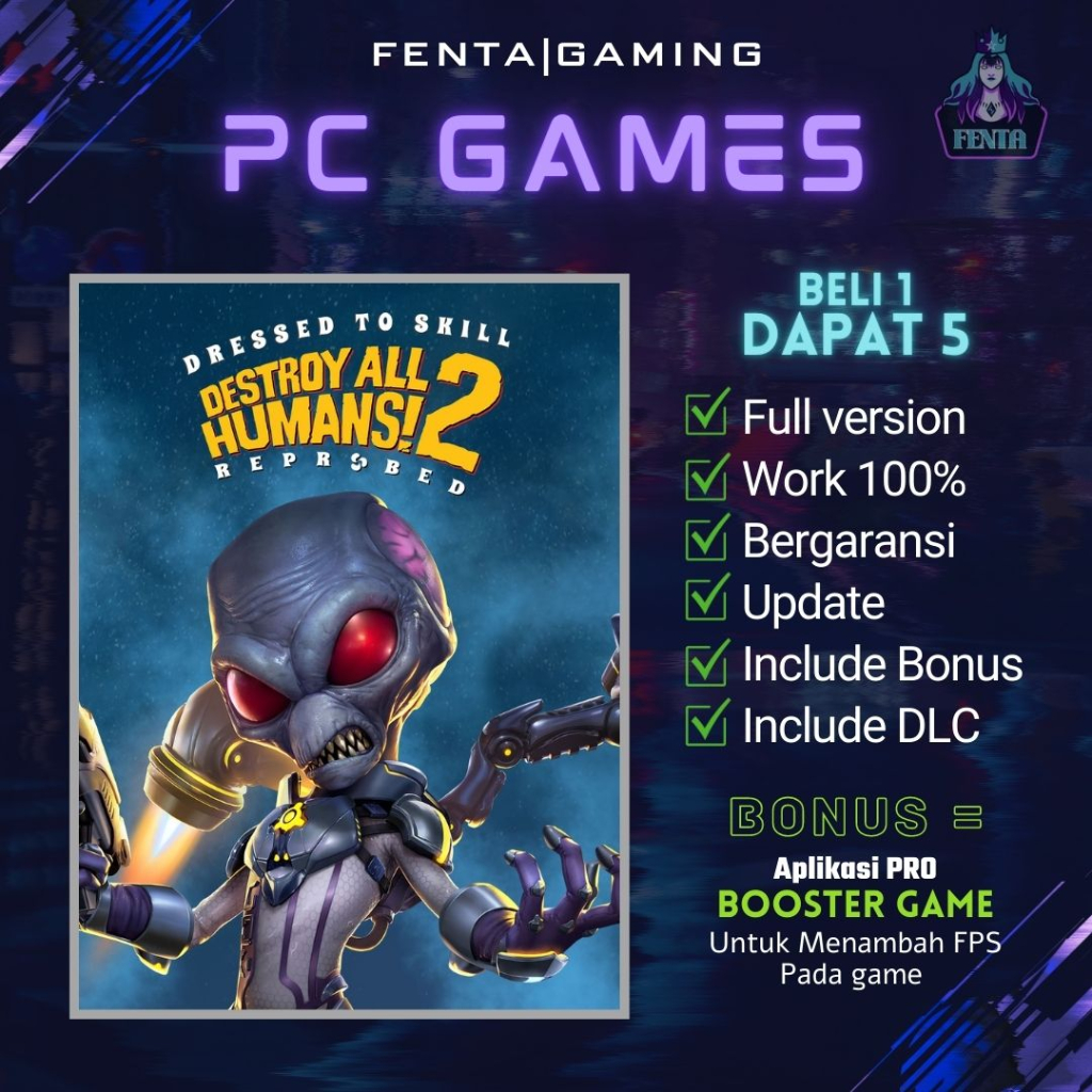 Jual DESTROY ALL HUMANS 2 REPROBED DRESSED TO SKILL EDITION - GAME PC - GAME LAPTOP | Shopee ...