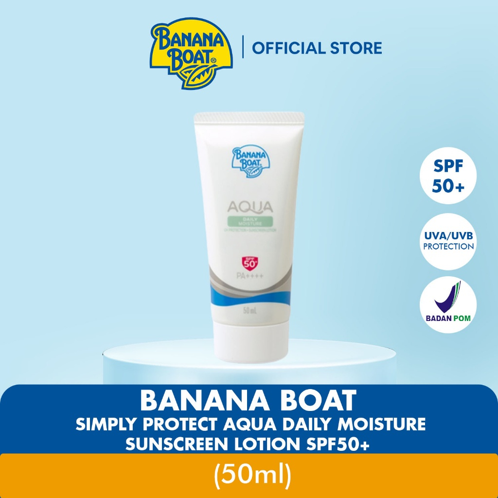 Jual Banana Boat Simply Protect Aqua Daily Moisture Sunscreen Lotion SPF50+ 50 mL | Shopee Indonesia