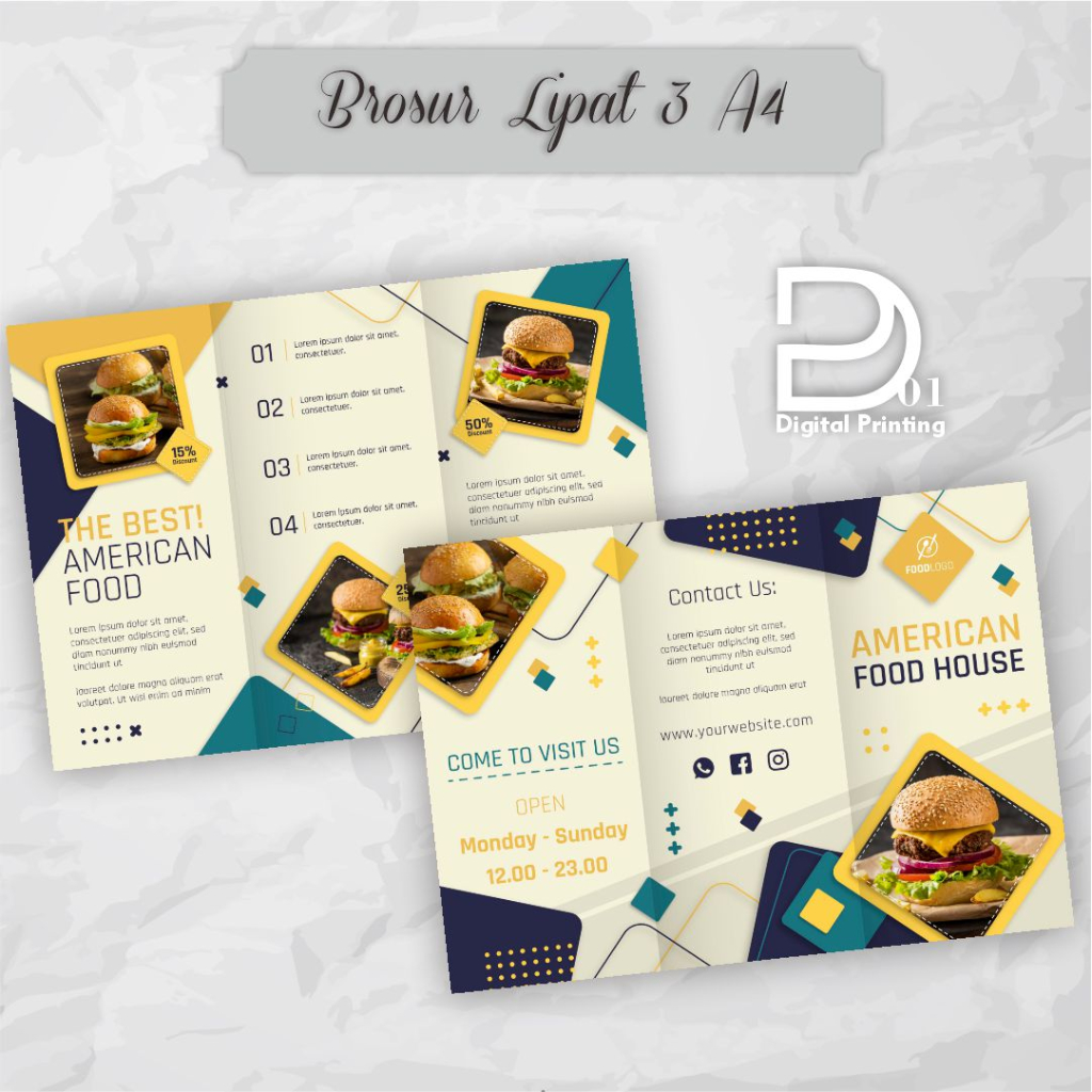 Jual Cetak Flyer A4 2 Sisi / Brosur Lipat 3 / Brocure Lipat 3 / Flayer ...