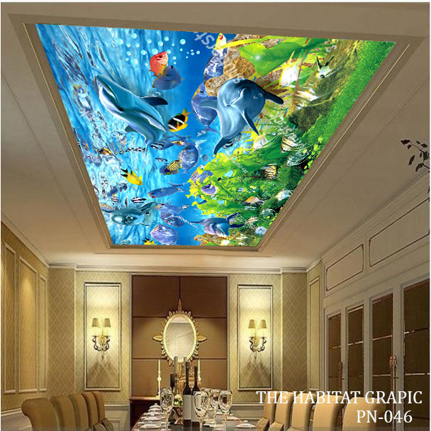 Jual Wallpaper 3D Custom plafon Background Pemandangan Ikan Bawah Laut ...