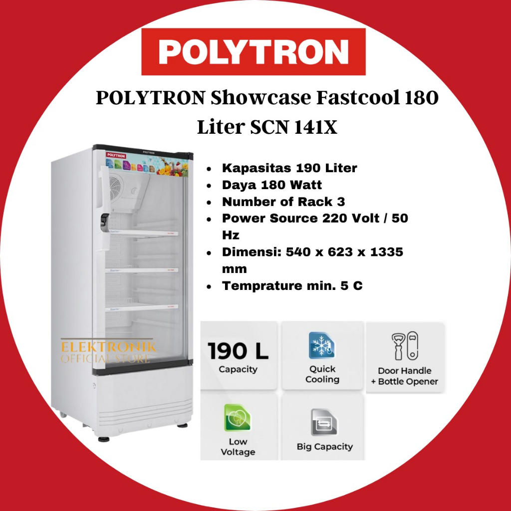 Jual SHOWCASE POLYTRON SCN 141X 180Lier Pendingin Minuman | Shopee ...