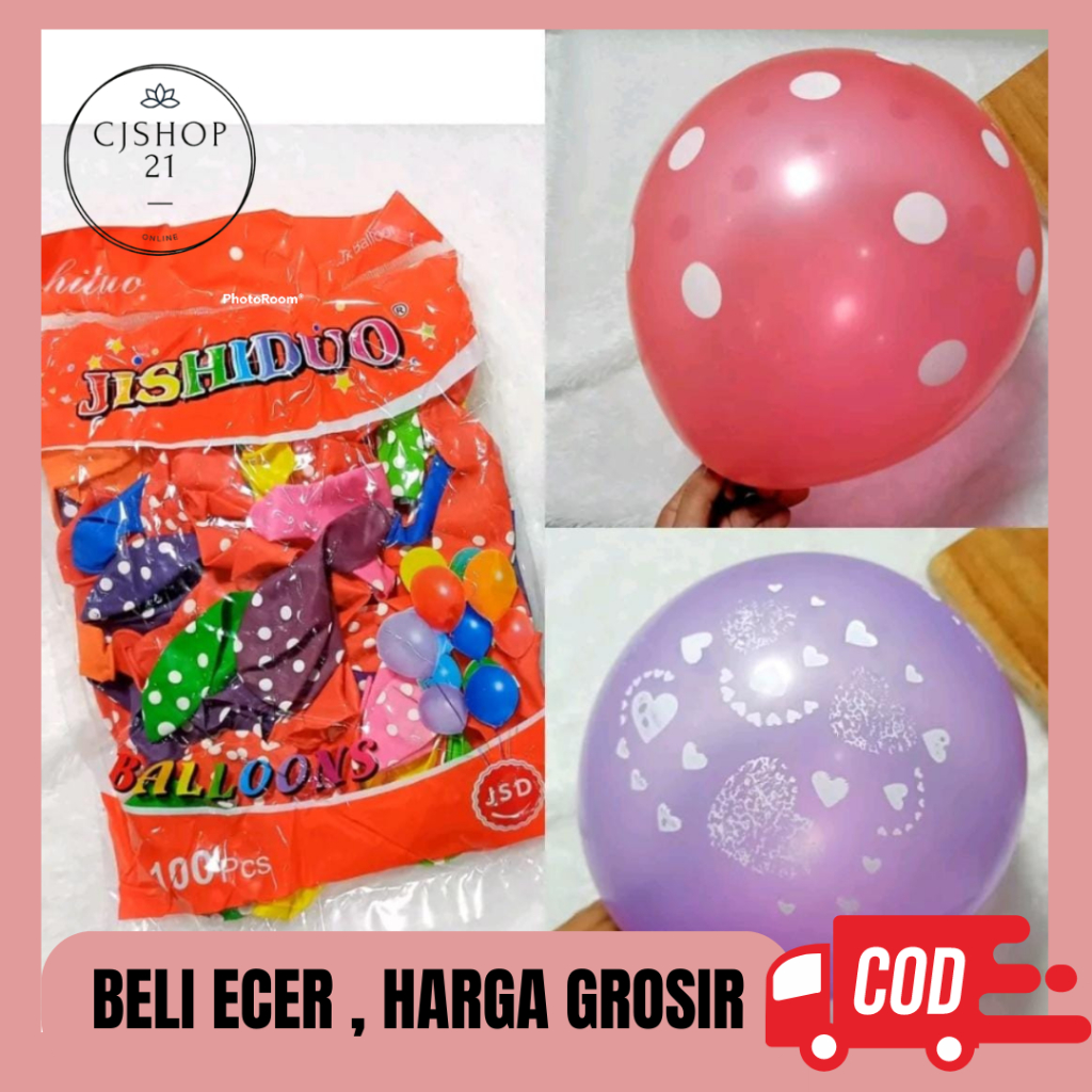 Jual Balon ulang tahun polkadot isi ± 100 /balloon for birthday party ...