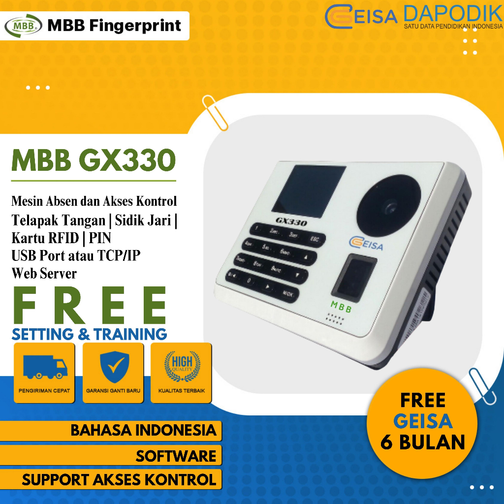 Jual MBB GX330/Absen Sidik Jari Telapak Tangan/Support Geisa Dapodik ...