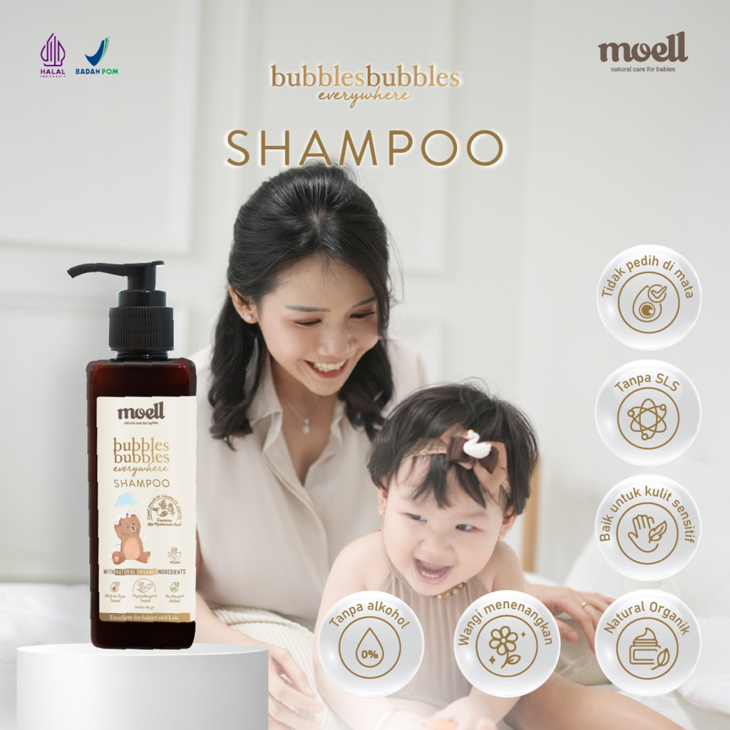 Jual Moell Bubbles Bubbles Everywhere Shampoo 185gr / Shampo bayi ...